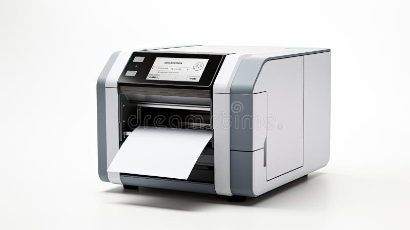 A Label Printer Isolated on a Pristine White Background in Ultra-high ...