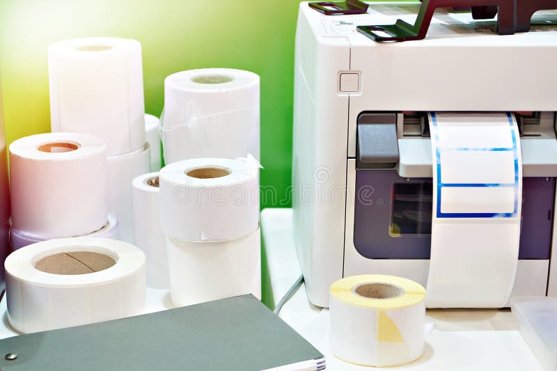 Label Printer with Paper Tape Stock Photo - Image of tapes, label ...