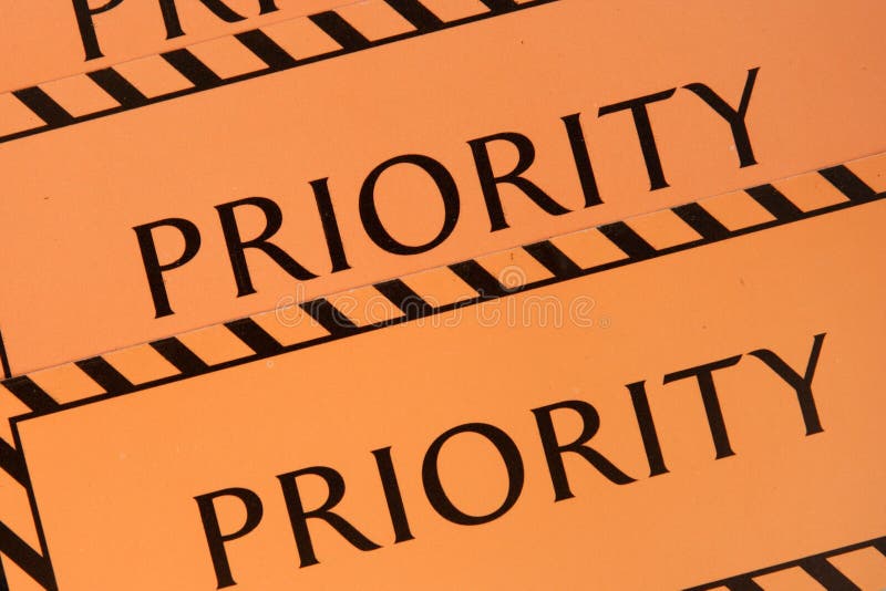 Priority Label Luggage - Business Class Flight Stock Photo - Image of ...