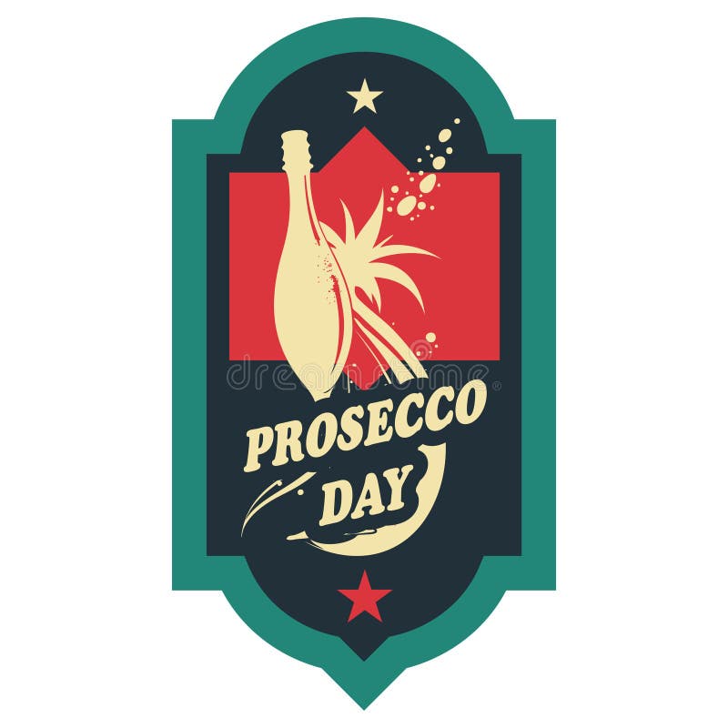 Label Prosecco Day stock vector. Illustration of calendar - 397591551