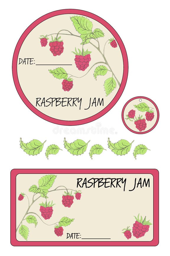 Label raspberry jam stock illustration. Illustration of fruit - 63203171