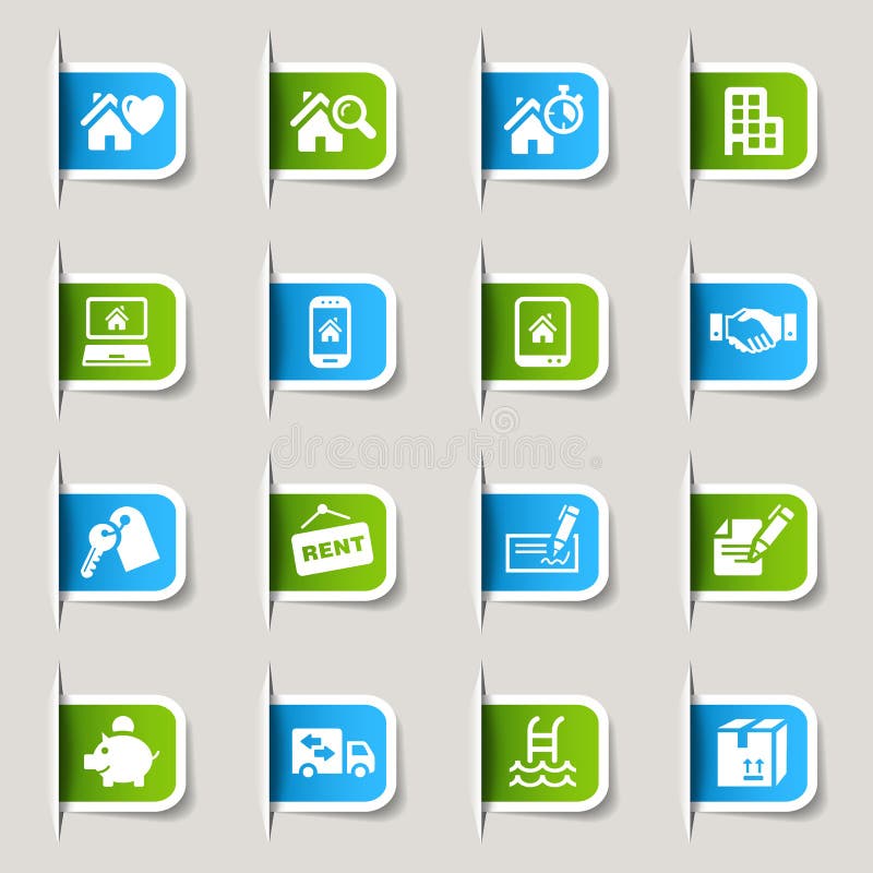 Real Estate Management Icons Stock Illustration - Illustration of agent ...