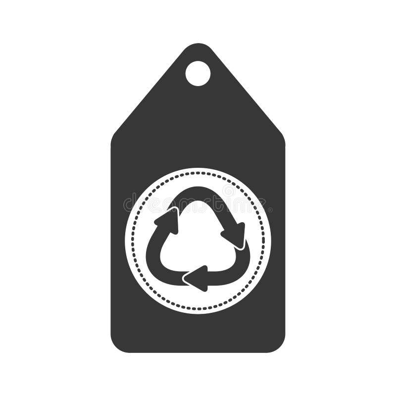 Label with Recycling Symbol Icon Stock Illustration - Illustration of ...