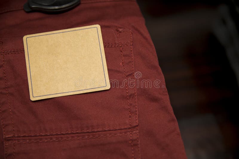 Label in red pants stock image. Image of denim, jean - 86791119