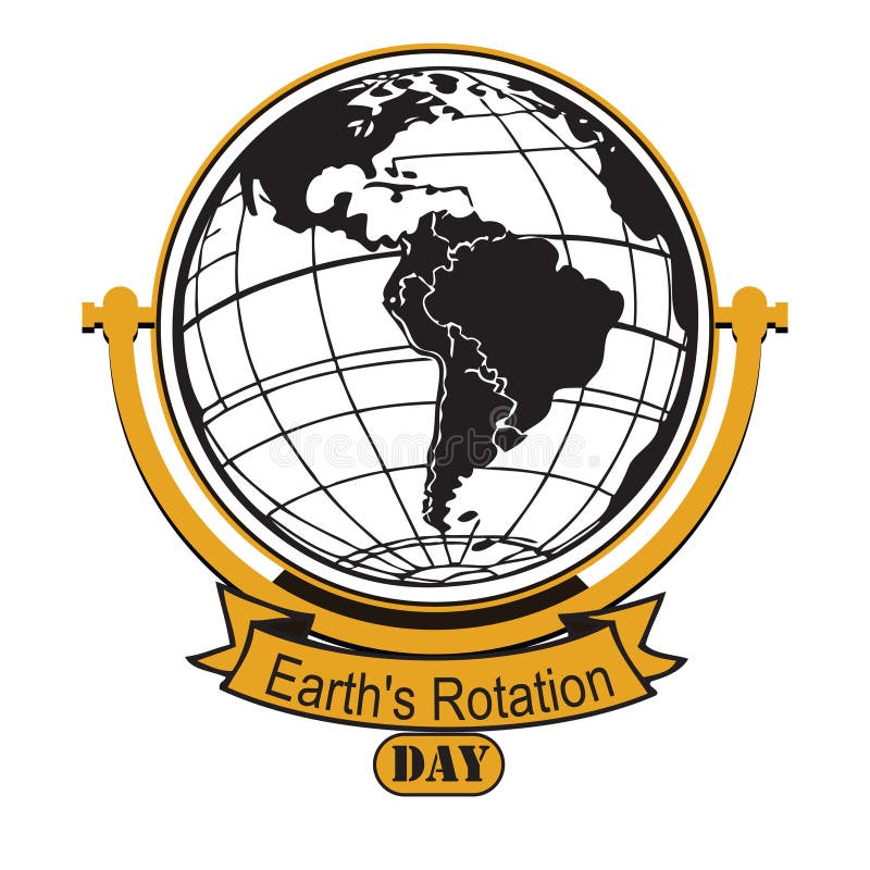 Label Related To Earth Rotation Day Stock Illustration - Illustration ...