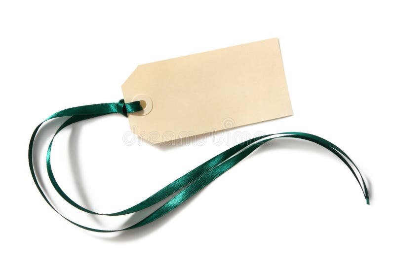 Blank Tag with Red Ribbon stock image. Image of label - 9801765