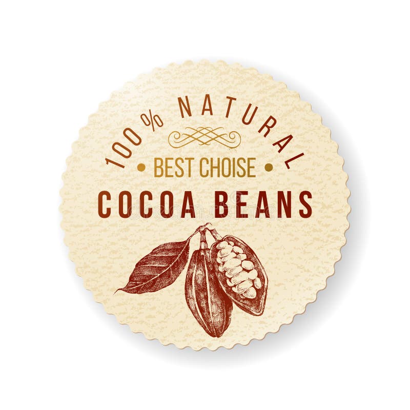Label Rond De Cacao Avec Le Type Conception Illustration de Vecteur ...