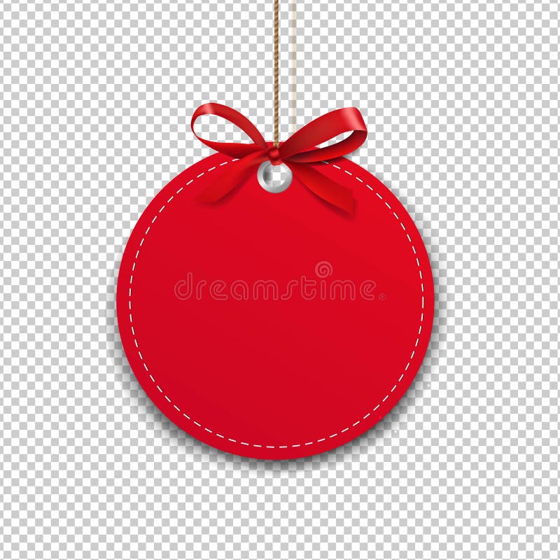 Label with Rope and Red Bows Transparent Background Stock Vector ...