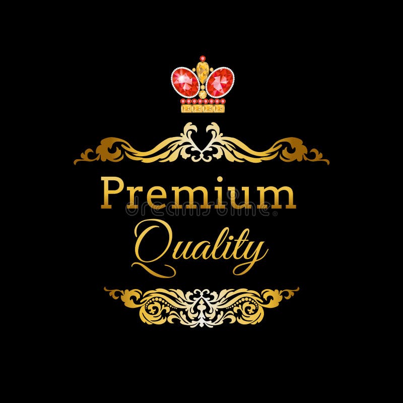 Label with king crown stock vector. Illustration of high - 240550376