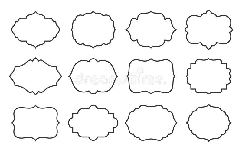 Retro Label Empty Tag Sticker Text Frame Card Set Stock Illustration ...