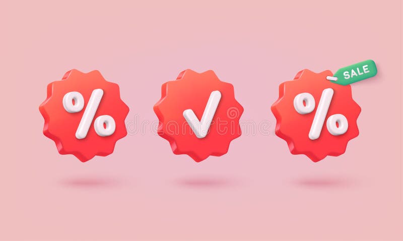 Check Mark and X Mark Icons. 3D Web Vector Illustrations Stock ...