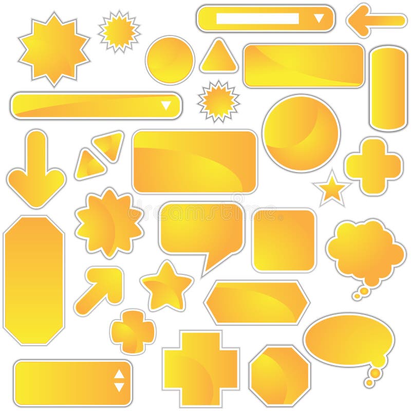 Label Set - Yellow stock vector. Illustration of chatting - 10136118