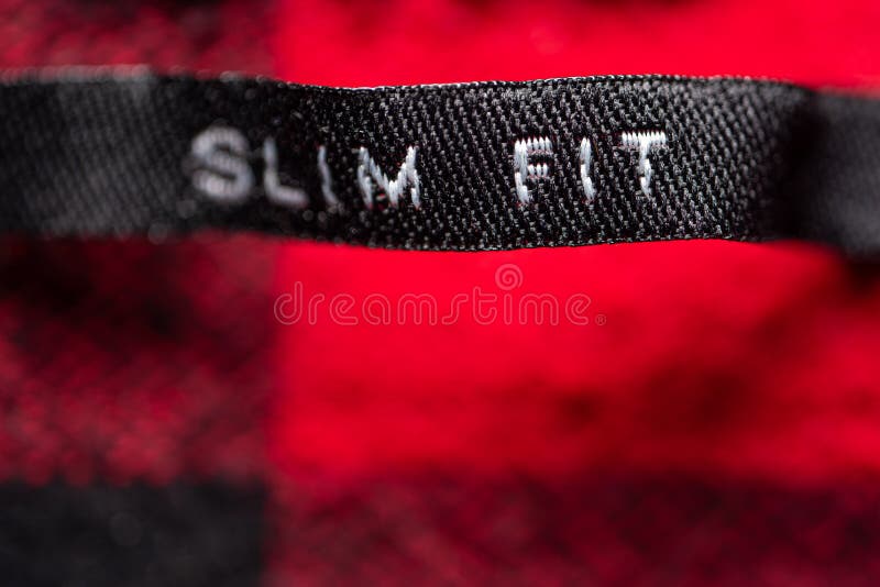 Label of the Size of Clothes- Slim Fit Stock Image - Image of canvas ...