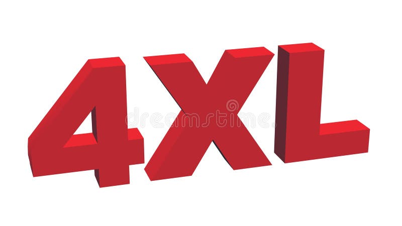 Label Size Collection - 3XL Sign Blue on White Background Stock ...