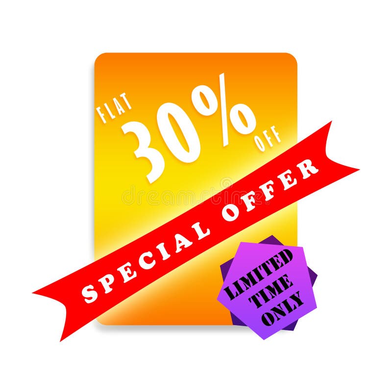 Flat 30 Off - Special Offer - Limited Time only Stock Illustration ...