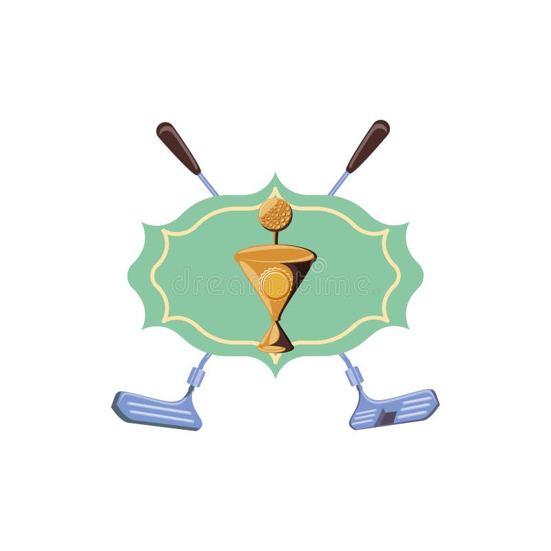 Golf Trophy Championship Isolated Icon Stock Vector - Illustration of ...