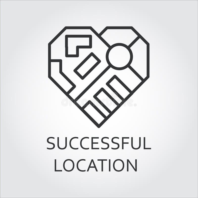 Label of Successful Location Concept in Outline Style Stock Vector ...