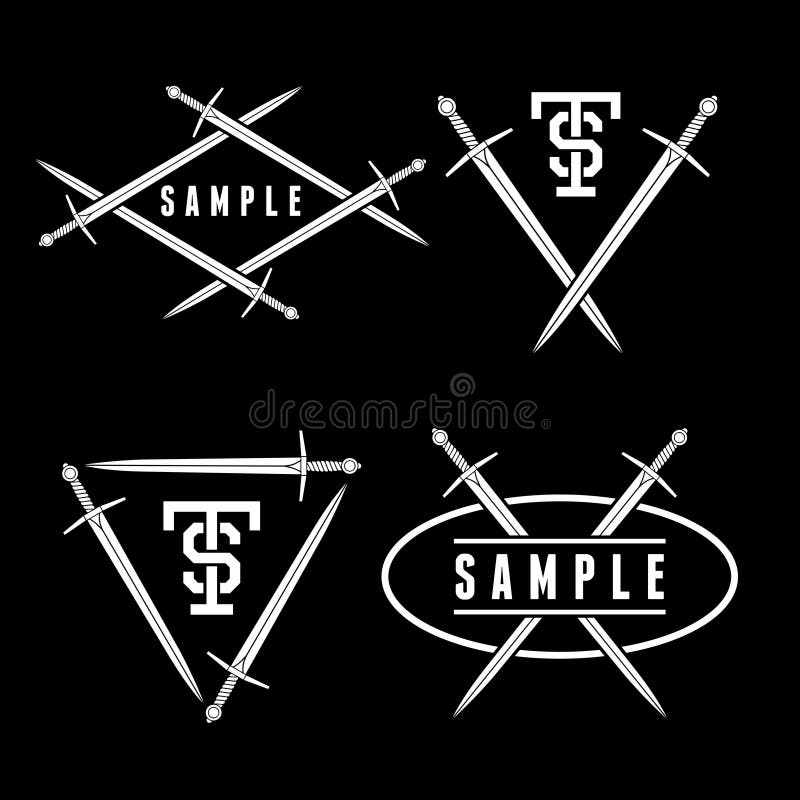 Label with Sword and Ribbon Stock Vector - Illustration of engraving ...