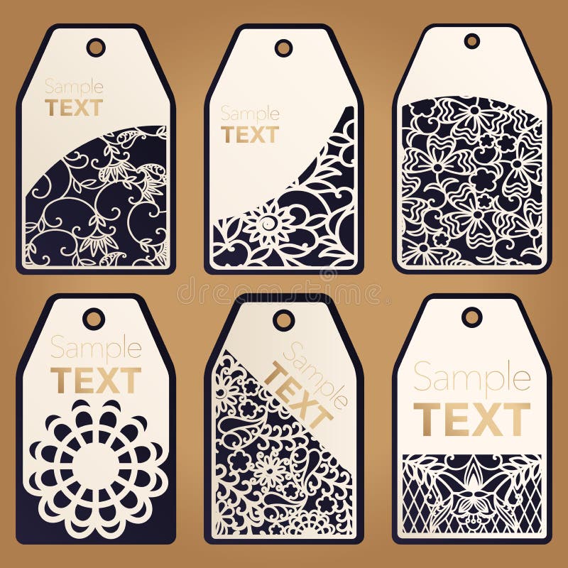 Label and Tag for Laser Cutting Products. Stock Illustration ...