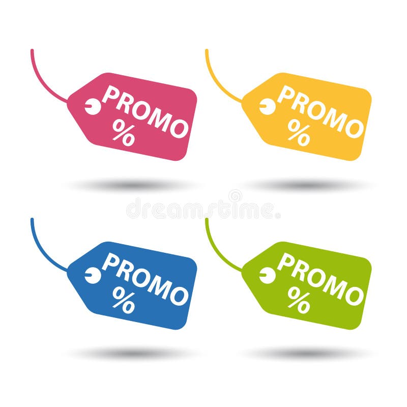 Label, Tag Set PROMO - Colorful Vector Illustration - Isolated on White ...