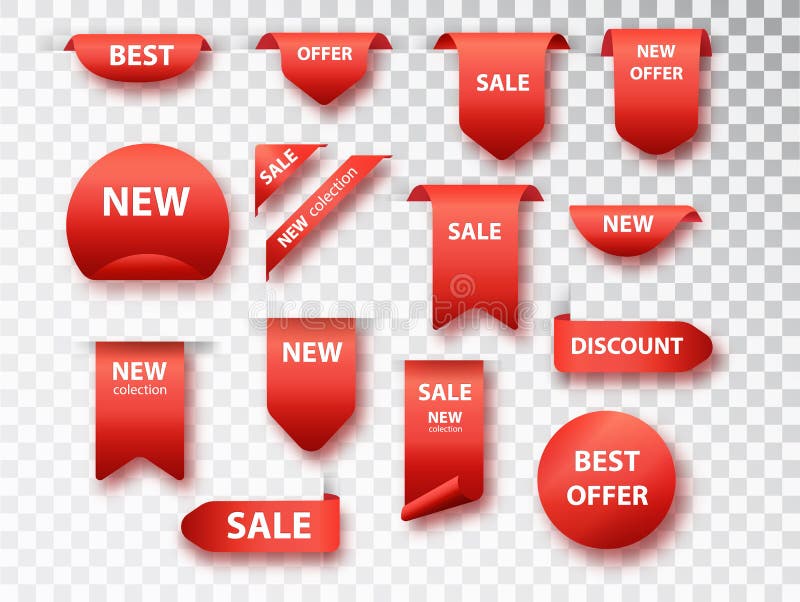 Label Tags Vector Collection. Sale Banners Isolated. New Collection ...