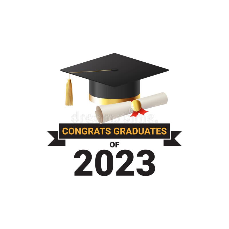 Label Template for Graduation 2023 Stock Illustration - Illustration of ...