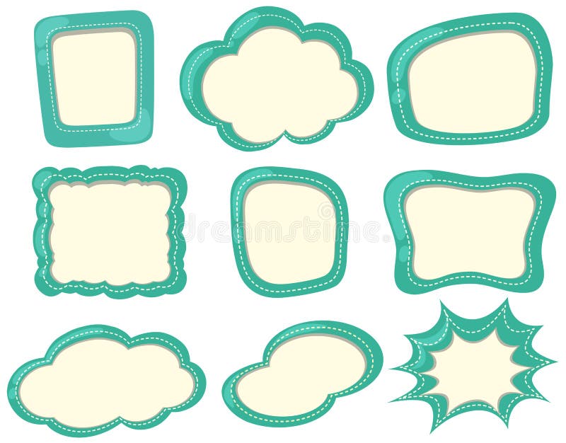 Label Templates in Green Color Stock Vector - Illustration of writing ...