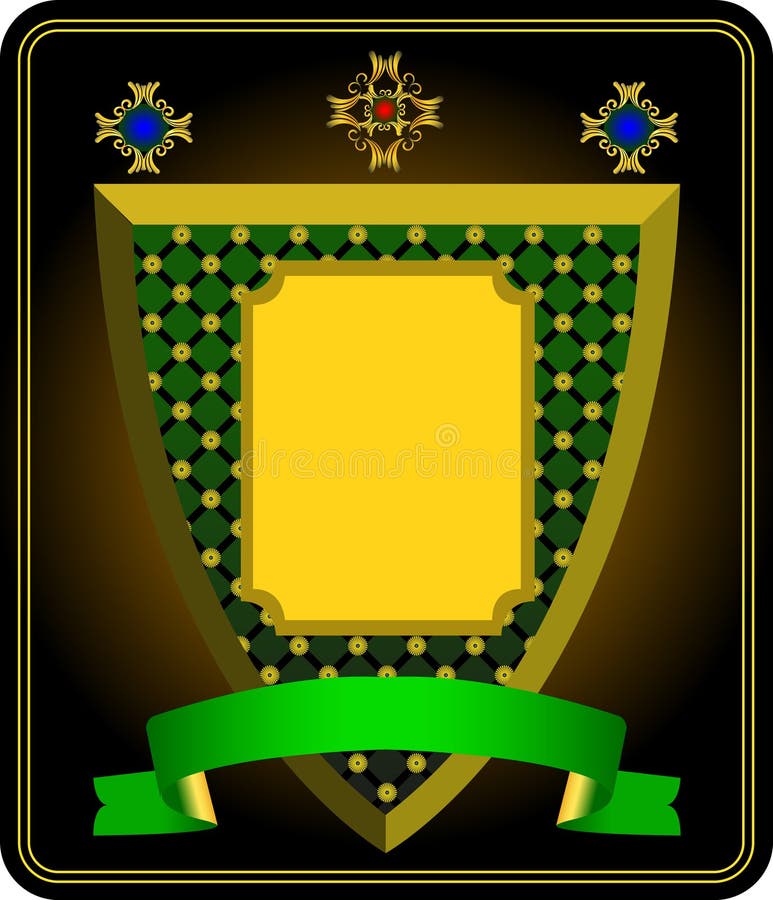 Label for text on a shield stock vector. Illustration of arts - 33948871