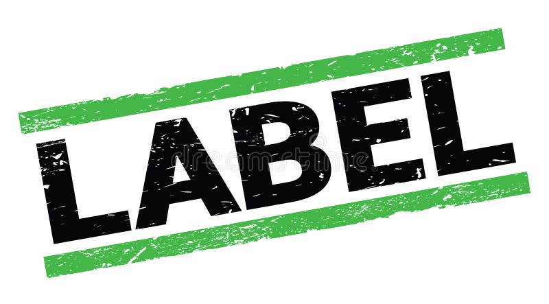 LABEL Text on Green Rectangle Stamp Sign Stock Illustration ...