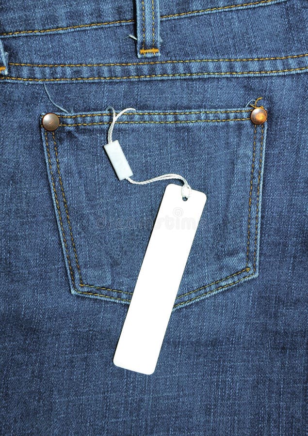 Label Tied To the Blue Jeans Stock Photo - Image of closeup, culture ...