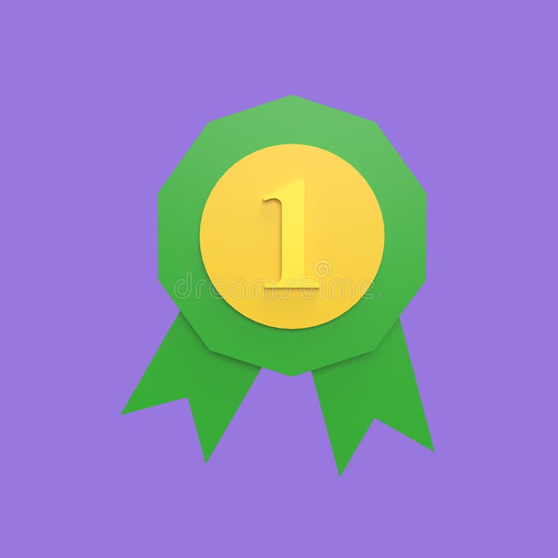 Label Top 1 3d Icon Model Cartoon Style Concept. Render Illustration ...