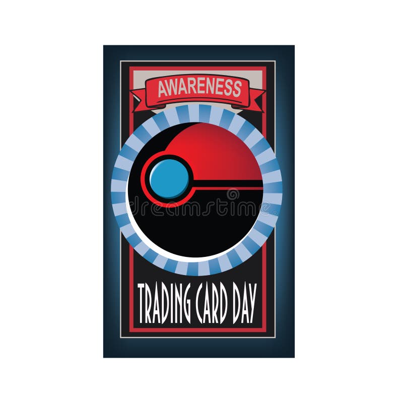 Label for Trading Card Day stock illustration. Illustration of ...