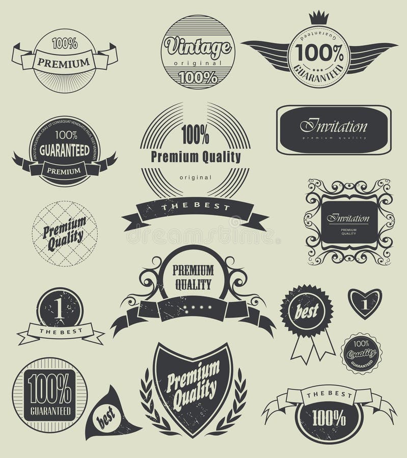 Label, Typography, Calligraphic Design Elements Stock Illustration ...