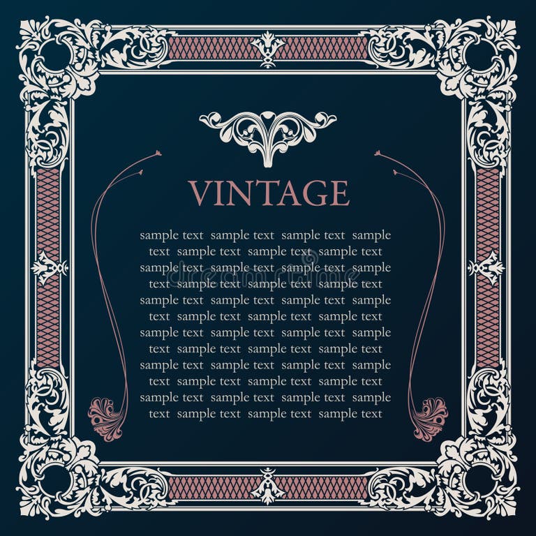 Label Vector Frame. Vintage Tag Decor Medieval Stock Vector ...
