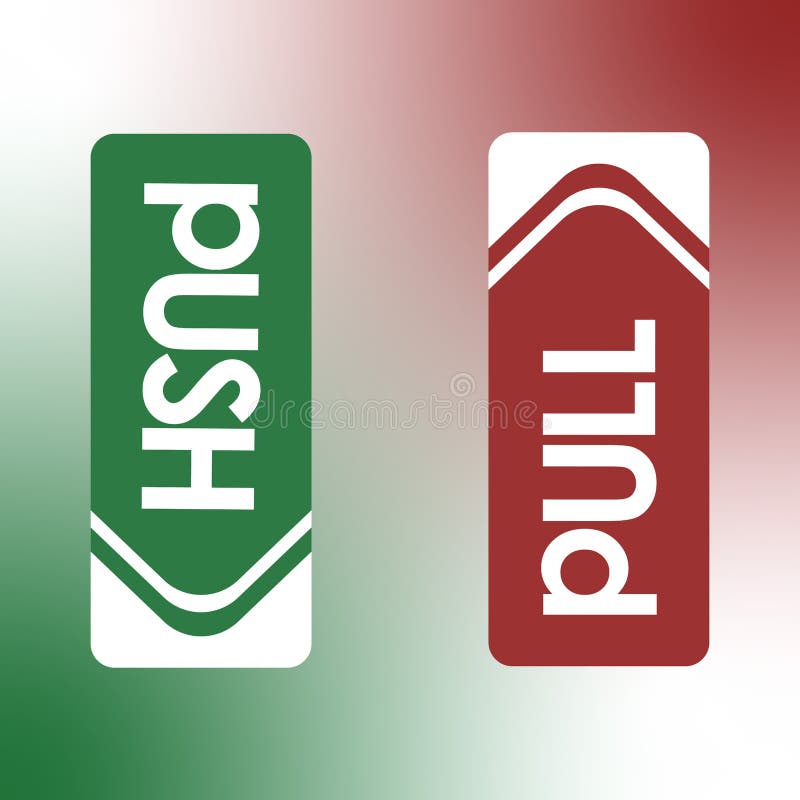 Label Vector Template Arrows Pointing To Push or Pull for Door ...