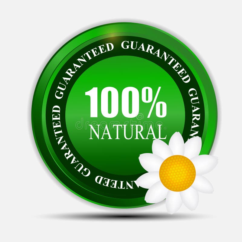 Label Vert Naturel De 100% D'isolement Sur White.vector Illustration de ...