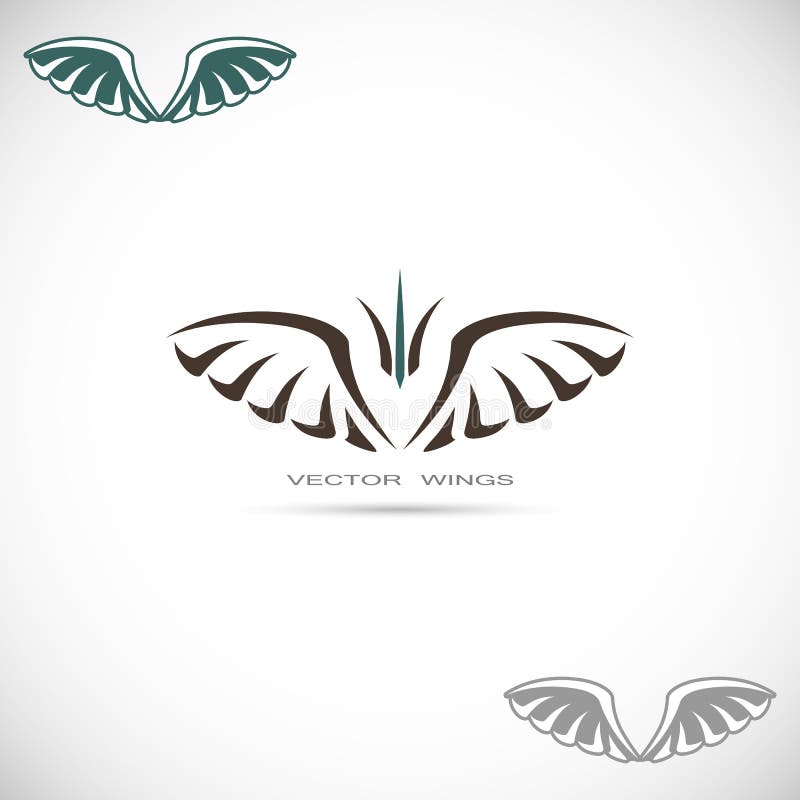 Label with wings stock vector. Illustration of feather - 51996693