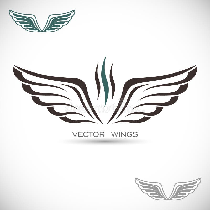 Label with wings stock vector. Illustration of feather - 51996693