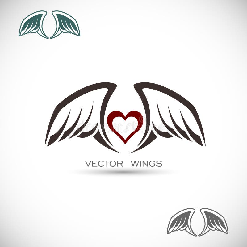Label with wings stock vector. Illustration of feather - 51996693