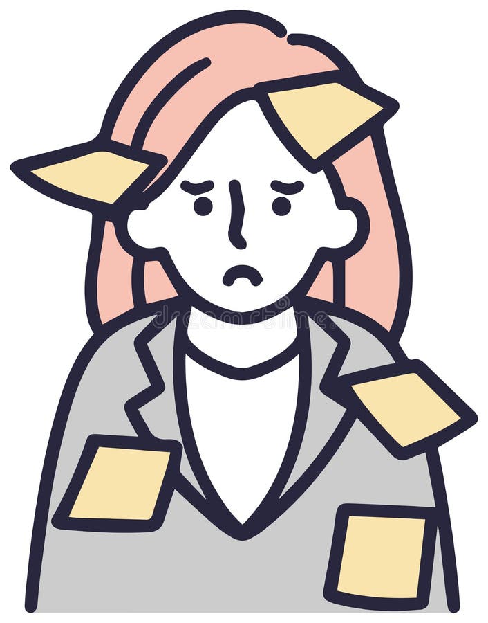 Label Woman Business Simple Illustration Stock Vector - Illustration of ...