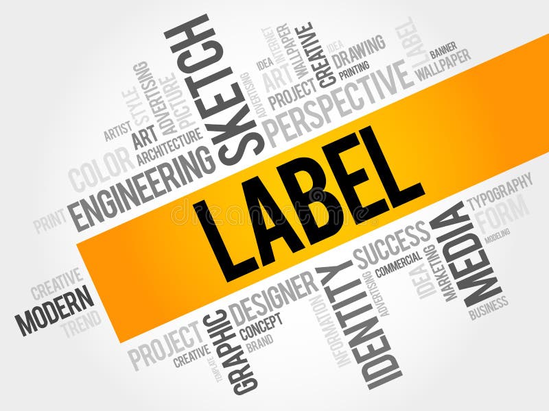 LABEL word cloud stock illustration. Illustration of book - 200716635