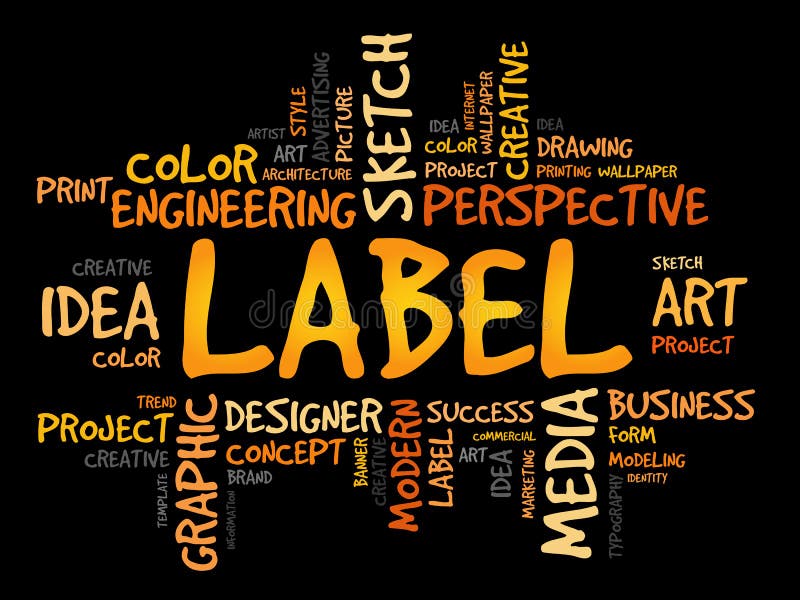 LABEL word cloud stock illustration. Illustration of retro - 200227593