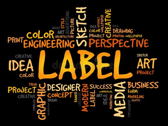 LABEL word cloud stock illustration. Illustration of retro - 200227593