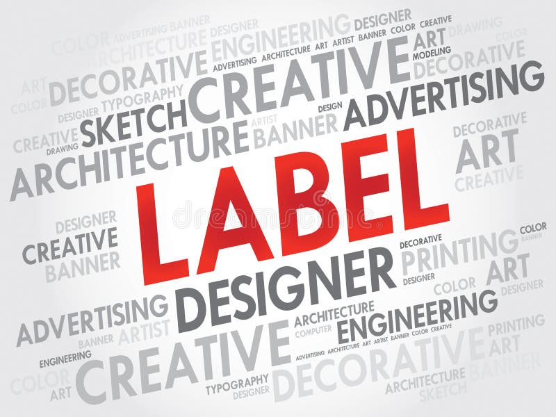 LABEL word cloud stock illustration. Illustration of texture - 205953077