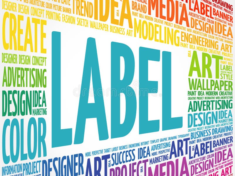 LABEL word cloud stock illustration. Illustration of retro - 200227593
