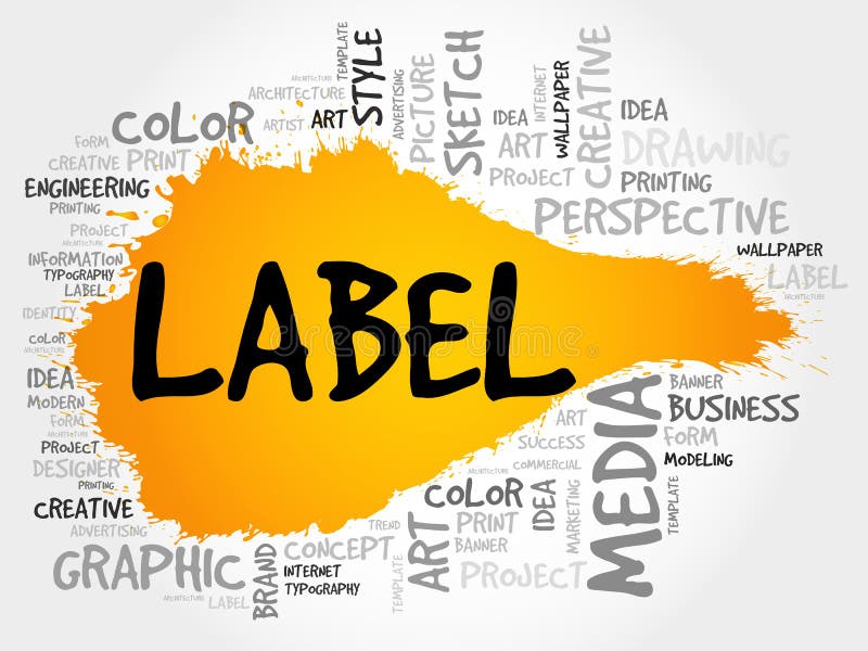 LABEL word cloud stock illustration. Illustration of book - 200716635