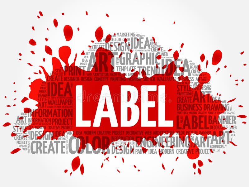 LABEL word cloud stock illustration. Illustration of book - 200716635
