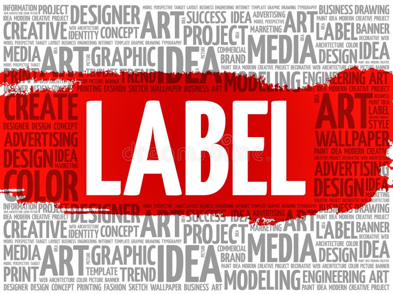 LABEL word cloud stock illustration. Illustration of magazine - 205379433