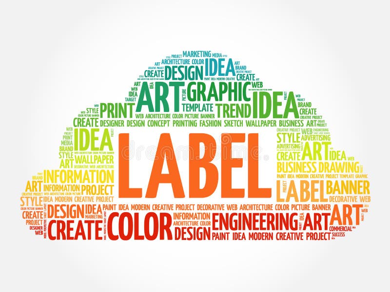 LABEL word cloud stock illustration. Illustration of book - 200716635