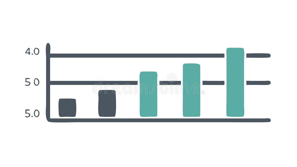 Labeled Bar Chart Icon, Representing Measured Data Statistics, Vector ...
